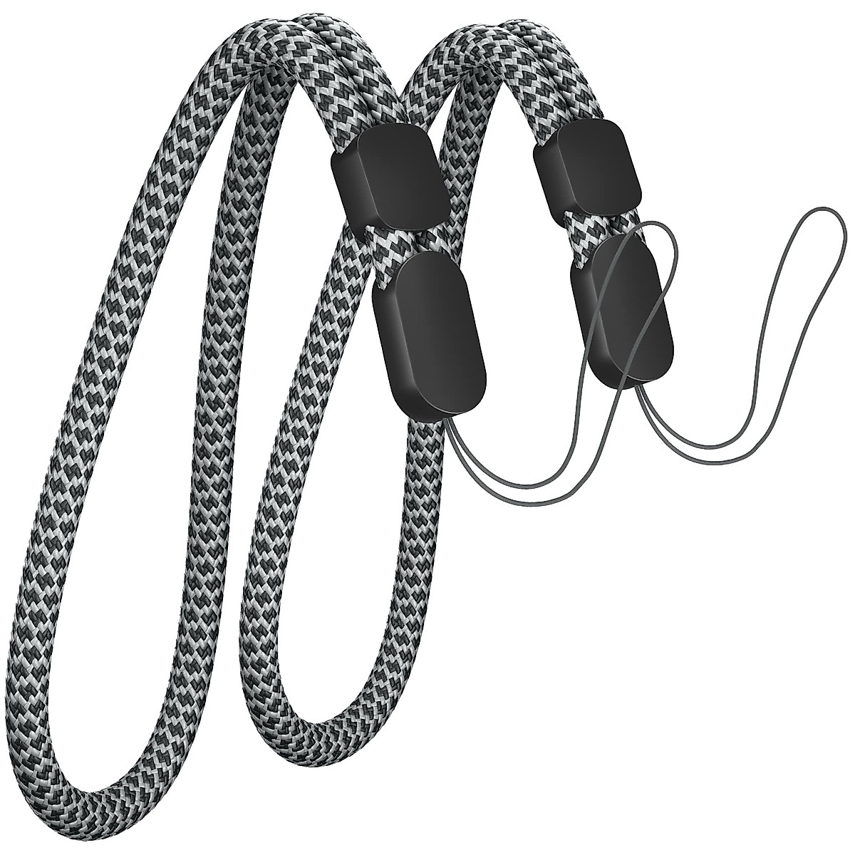 Avorast Hand Wrist Strap Lanyard, 2 Pack Carbon Fiber Phone Lanyards Adjustable Lanyard for GoPro, Camera, Phone Case, Keys, Keychain, USB Flash Drive, Flashlight, Glove Leash, Black & Grey