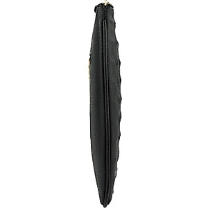 B BRENTANO Vegan Oversized Embossed Clutch Pouch (Black)