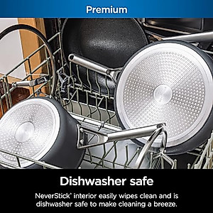 Ninja C39600 Foodi NeverStick Premium Hard-Anodized 13-Piece Cookware Set, Guaranteed to Never Stick, Nonstick, Durable, Oven Safe to 500°F, Grey