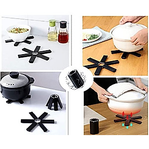 Creative Foldable Heat Insulation Pot Mat, Portable Non-Slip Insulated Pad Trivet, Compact Expandable Table Cushion Pan Holder, Heat-Insulating Placemat for Hot Pots and Hot Dishes (4pcs)