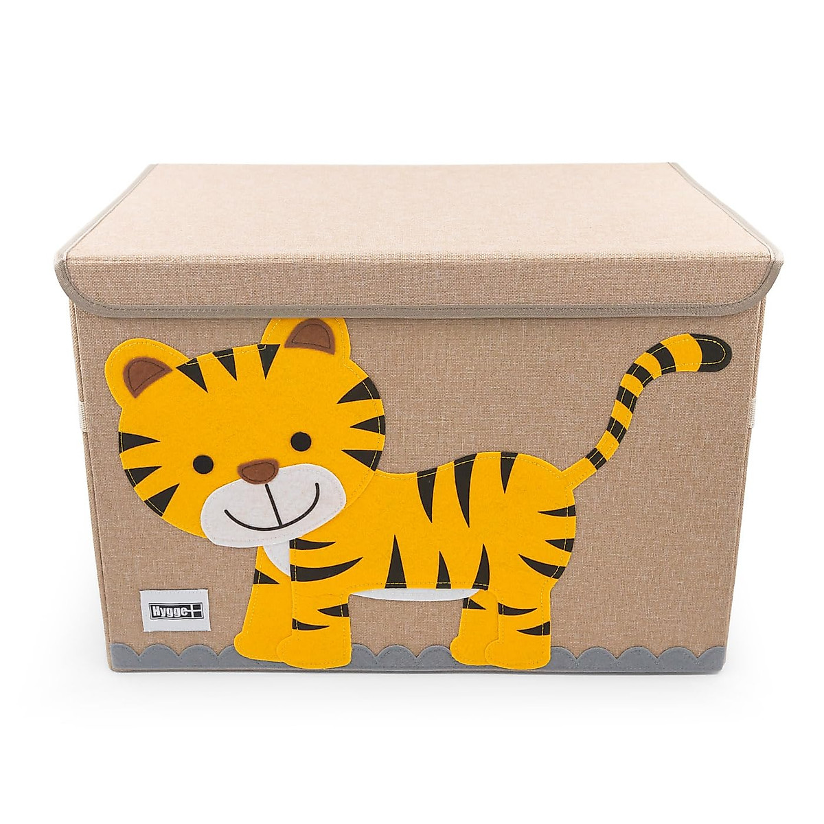 HYGGE + Animial Toy Storage Bin with Lid 20.8" x 13" x 13" Durable fabric & lightweight design. Great for storing toys, books, linens, games, clothing, baby products & more! (Safari Pack)