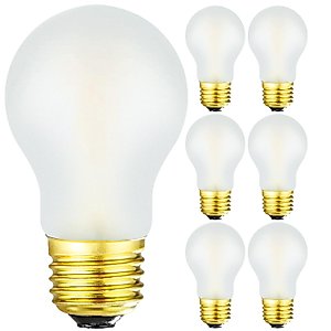 Frosted E26 Edison Bulb A15 Light Bulb 6W Equal 60 watt Light Bulb Dimmable AC120V Warm 2700K E26 Light Bulb for Pendant,Chandeliers,Vanity,Wall sconces Edison Light Bulbs 60 Watt 600lm 6Pack