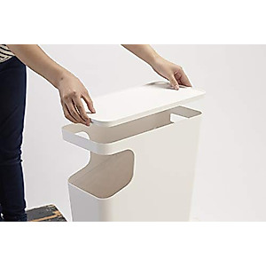 YAMAZAKI home Tower Side table and Trash can White - 3988