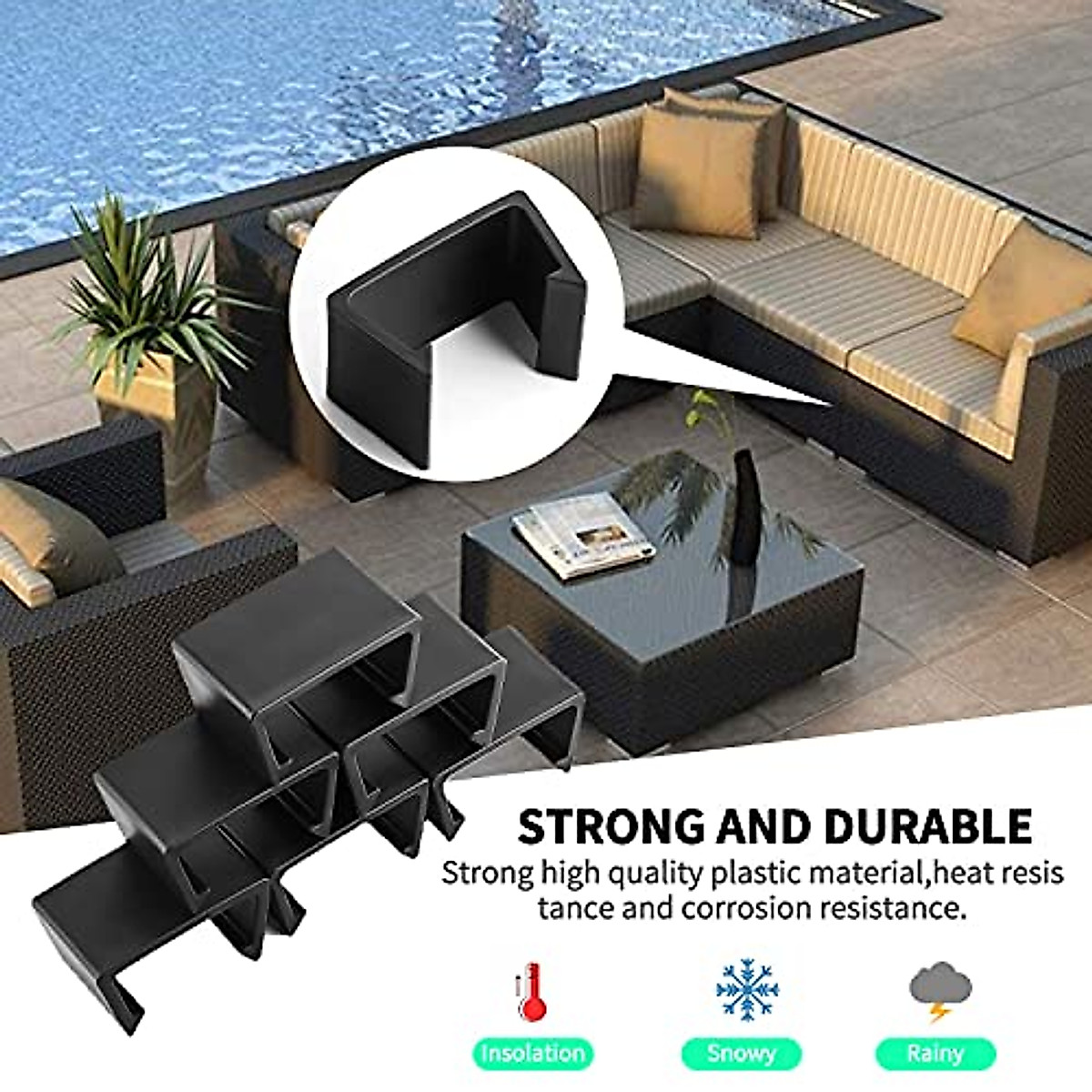 8 PCS Outdoor Furniture Clips, Sofa Wicker Sectional Patio Furniture Clips, Wicker Chair Fastener, Wicker Furniture Clamps Connectors, Connect Sectional Module Outdoor Couch Patio Furniture