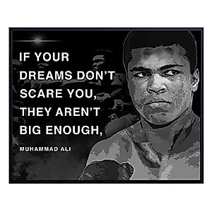 Muhammad Ali Poster - Motivational Sports Quote - Wall Art Decor for Home, Office, Gym, Man Cave, Bedroom - Gift for Men, Boys, Teens, Graduation, Boxing, Workout, Weightlifting Fans - 8x10 UNFRAMED