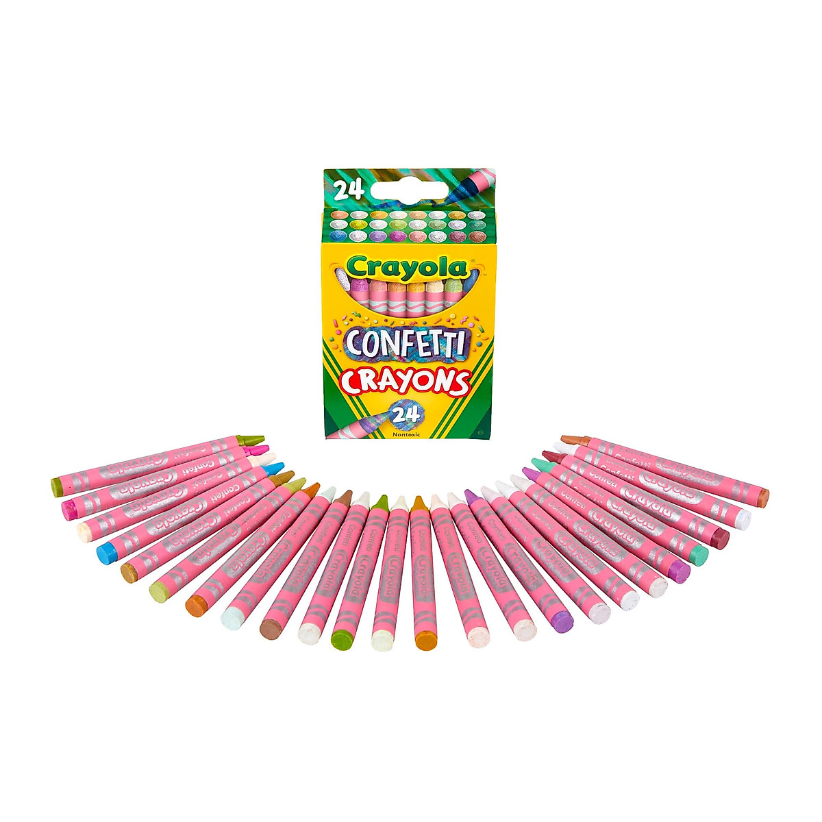 Crayola® Confetti Crayons, Assorted Colors, Pack Of 24 Crayons