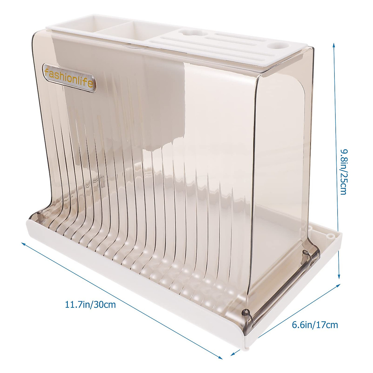 Cabilock Transparent Holder Magnetic Holder Plastic Tray Clear Tray Cutting Board Organizer Utensil Container Universal Block Spoon Holder Cutting Board Holder Stand White