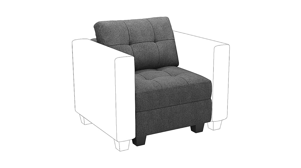Belffin Middle Module Seat for Modular Sofa with Storage | Modern Grey ...