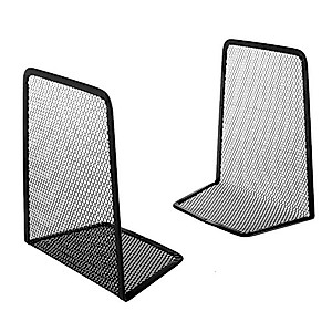 luosh 1 Pair Mesh Bookends Metal Desk Bookends Desk Organizer Desktop Office Home Book Support for Shelves