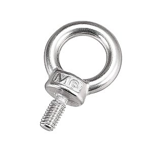 uxcell Lifting Eye Bolt M6 x 12mm Male Thread 304 Stainless Steel for Hanging, Pack of 4