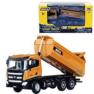 Gemini&Genius Construction Dump Truck Toy, Heavy Duty Alloy Construction Toys Vehicle, 1:50 Scale Diecast Site Dumper, Toy Trucks for Kids 8,9,10,11,12 Year Old and up