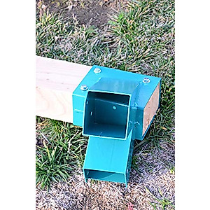 HANDYGO Swing Set Brackets - Heavy Duty Steel Swing Kit, 2 DIY Wooden Swing Hardware Bracket, Playground Equipment Parts, with Mounting Accessories, for Outdoor Play, Green