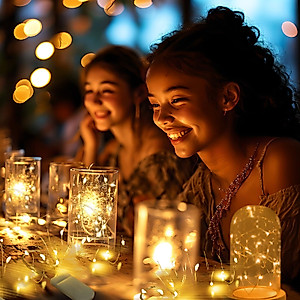 Etinga 12 Pack Fairy Lights Battery Operated String Lights, 10 LED on 3.3ft Silvery Copper Wire,High Brightness for Wedding Christmas Flowers Gift Box Decoration (12 Pack, Warm White)