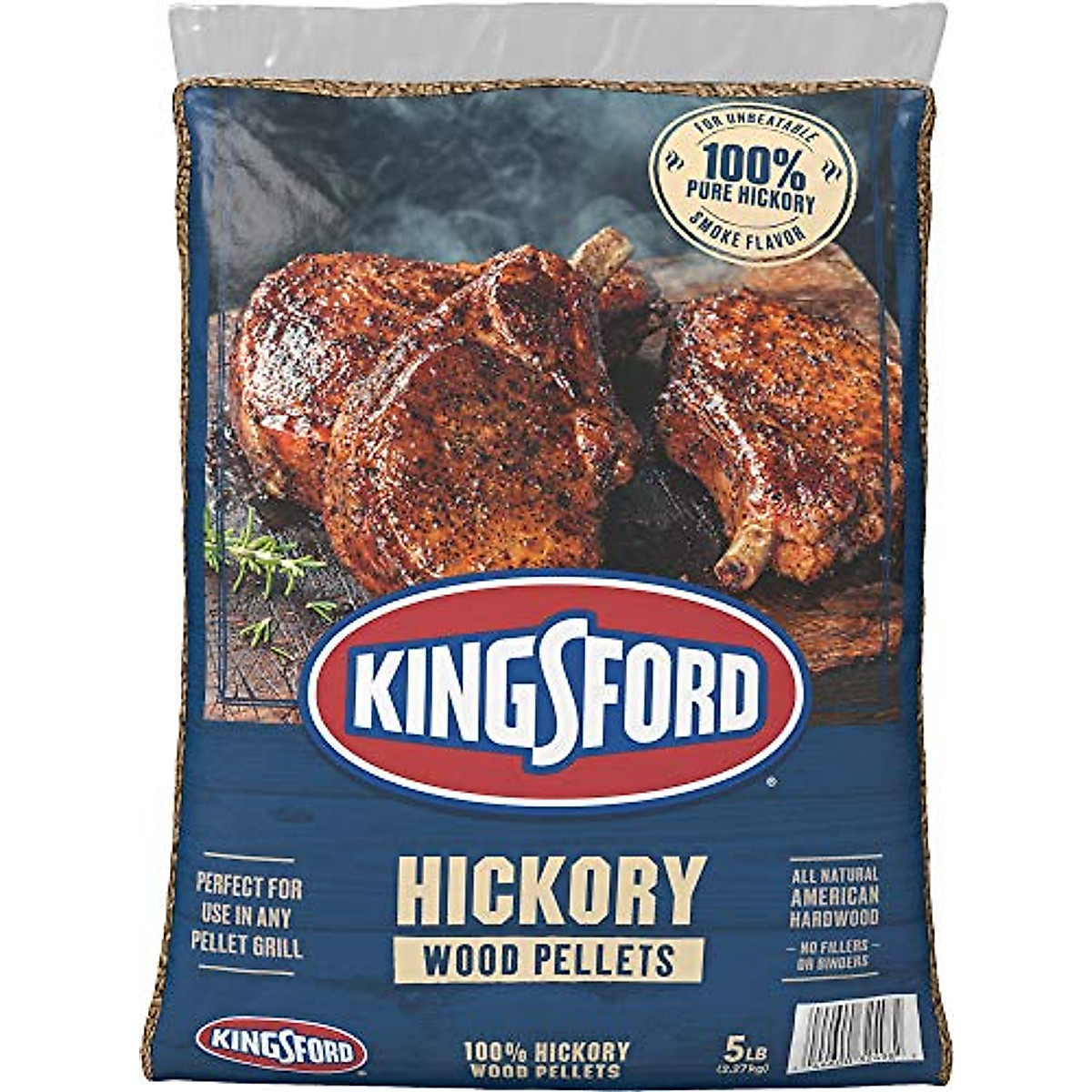 Kingsford 100% Hickory Wood Pellets, BBQ Pellets for Grilling – 5 Pounds (Package May Vary)