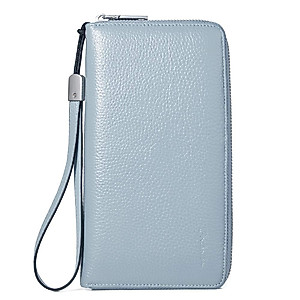 BOSTANTEN Women Leather Handbag Designer Large Hobo Purses Shoulder Bags Blue and RFID Blocking Zip Around Credit Card Holder Phone Clutch Wristlet