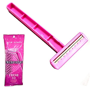 2 Packs 20 Ct Women's Razors Disposable Twin Blade Hair Removal Shaver Pink