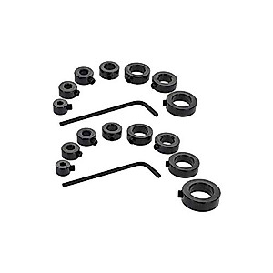 Liyafy Drill Bit Hole Depth Split Ring Screw Stop Collar 8pcs+8pcs Set for Adjustable Precise Hole Cutting Measurements Pack of 2