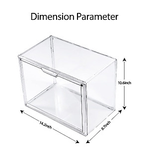 starogegc 3Pack Clear Plastic Handbag Storage Organizer for Closet, Acrylic Display Case for Handbag and Purse, Purse Organizer for Closet with Magnetic Lid for Book, Toys, Hat
