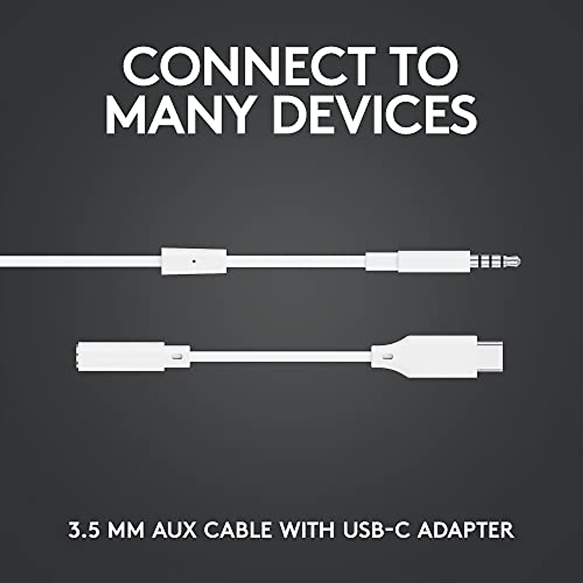 Logitech G333 Gaming Earphones with Dual Audio Drivers, in-line mic and Volume Control, Compatible with PC/PS/Xbox/Nintendo/Mobile with 3.5mm Aux or USB-C Port - White (Renewed)