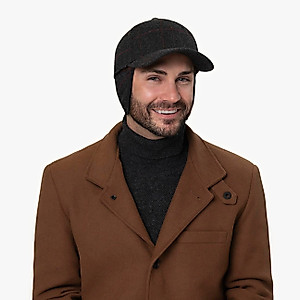 Stetson Kinty Wool Cap with Ear Flaps Men Grey 7 1/2-7 5/8