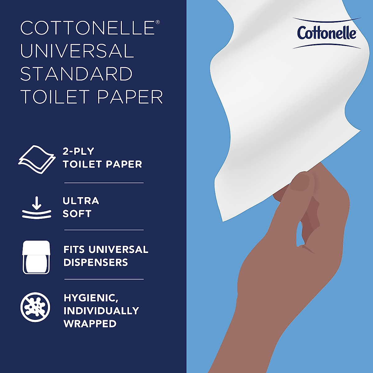 Cottonelle® Professional Standard Roll Bathroom Tissue (17713), 2-Ply, White, 60 Rolls / Case, 451 Sheets / Roll, 27,060 Sheets / Case