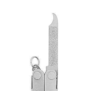 LEATHERMAN, Micra Keychain Multitool with Spring-Action Scissors and Grooming Tools, Stainless Steel, Built in the USA, Stainless
