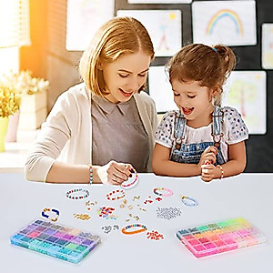 SJZWSD 14400pcs Clay Beads Bracelet Making Kit，56 Colors Flat Round Polymer Clay Beads Heishi Beads ，300pcs Letters Beads for DIY Jewelry Bracelets Necklace Making