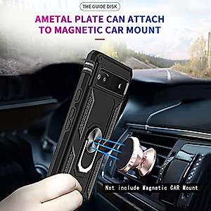LeYi for Pixel 6A Case with Kickstand, Heavy Duty Google Pixel 6A Case (NOT FIT 6/6 Pro) with [2 Pack] Camera Protector, Military-Grade Rugged Phone Case with Magnetic Ring for Pixel 6A, Black