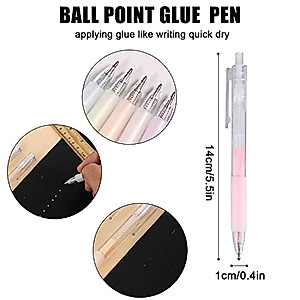 6pcs Dry Liquid Glue Glue Pens, Colorful Sticky Glue Glue Pens Quick Dry Glue Pens for Scrapbooking Fabric Card Making and Crafts (6 Colors)