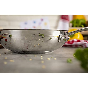 KUHN RIKON Allround Oven-Safe Induction Non-Stick Wok, 24 cm, Stainless Steel, Silver