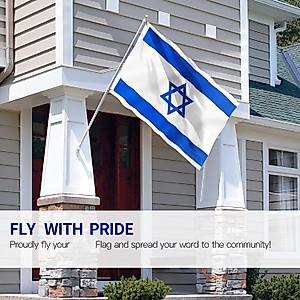 Israel Flag | Israel Flag 3x5 Ft | Flag of Israel 3x5 Ft | Israeli Flag Israeli Flag 3x5 Ft | Israel Flag Vivid Color and Fade Proof Grommets for All-Weather Outdoor Display.