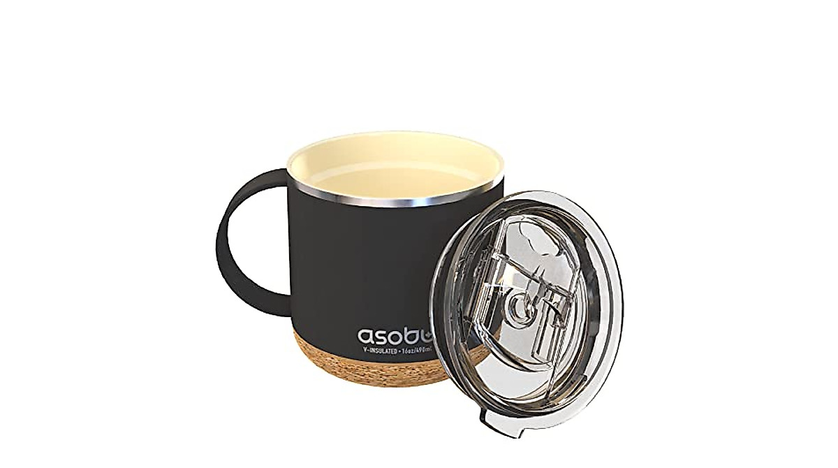 Asobu Infinite Insulated Coffee Mug with Ceramic Coating & Cork Coaster