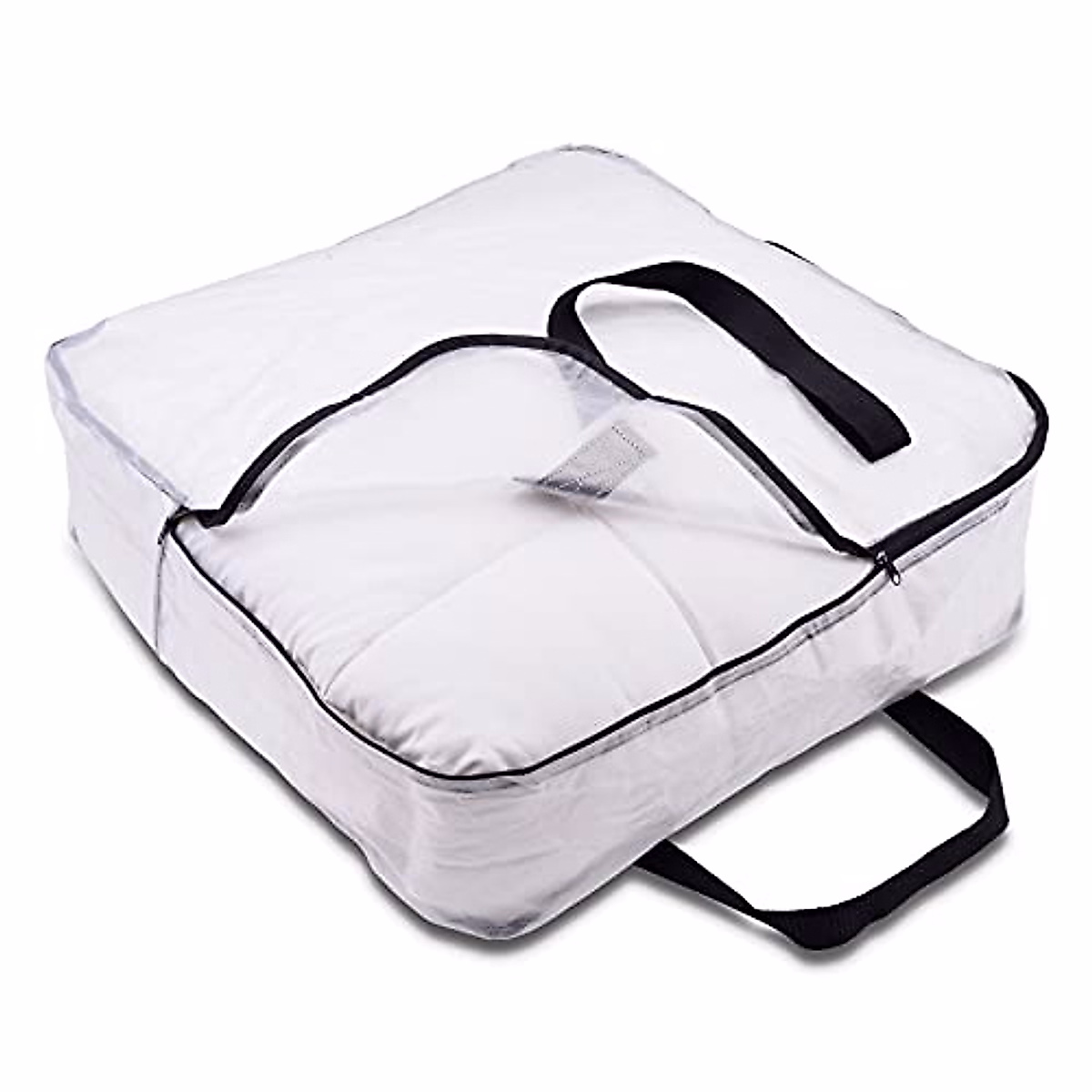 Comforter Storage Bag - 4 Set Storage Bags for Blankets and Quilts, Clear Plastic Underbed Organization, Bedroom, Closet Storage Essentials, Space Saver Must Haves for Clothes, Bedding 23.5x7.5x23.5
