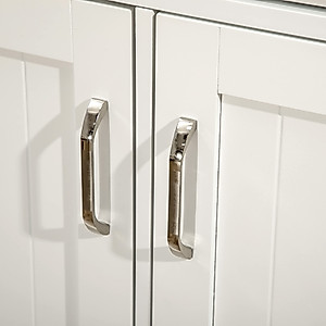 HOMCOM Kitchen Island with Storage Cabinet and 2-Level Rubber Wood Tabletop, Island Table with Adjustable Shelves and Drawers, White