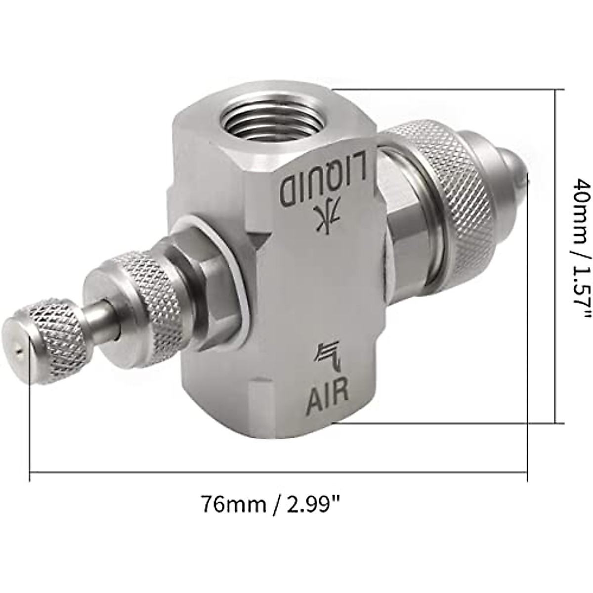 Bettomshin 1Pc Air Atomizing Nozzle, 1/4BSPT Female Thread 130 Degree Round Spray Air Atomizing Mist Nozzle 304 Stainless Steel
