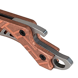 Kershaw Cinder-Copper 1.4 In. Blade; Small Pocket Knife with Stonewash Blade, Copper Handle, Manual Open, with Thumb Stud, Bottle Opener, Liner Lock and Lanyard Hole (1025CUX)