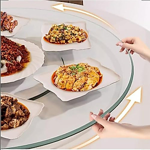 EMENAR Round Glass Lazy Susan Tabletop Rotating Serving Tray Heavy Duty Dining Table Turntable Transparent Serving Plate 20in-40in (Size : 100cm(40inch))