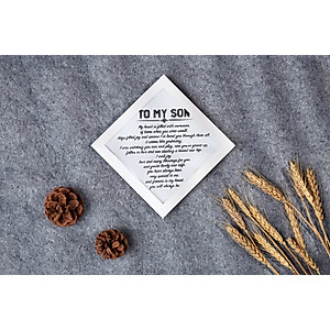 Wedding Handkerchief to My Son Gift from Mom or Dad, White Handkerchiefs from Parents in Wedding Keepsake For Perfect Moments