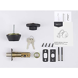 Amazon Basics Deadbolt - Single Cylinder - Matte Black