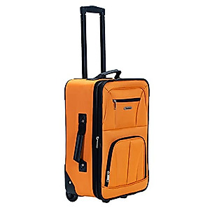 Rockland Fashion Softside Upright Luggage Set,Expandable, Orange, 2-Piece (14/19)
