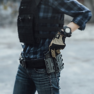 IDOGEAR 9mm Mag Pouch Pistol Magazine Pouch Soft Shell Fast Magazine Pouch Tactical Mag Carrier Hunting Airsoft Gear Tall Version (Tall-Dark Earth)