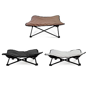 HYLK Elevated Dog Bed, Foldable Pet Bed, Indoor Outdoor Pet Camping Raised Cot, Stable Durable Frame Breathable Mesh, for Cats Small Medium Dogs Grey-M