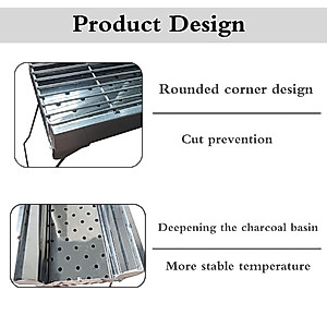 Portable Charcoal Grill 18 inch, Folding BBQ Grill Portable Grill with Reinforce Support Frame, Alloy Steel Table Top Grill Charcoal for Outdoor Cooking,Camping,Backyard Barbecue