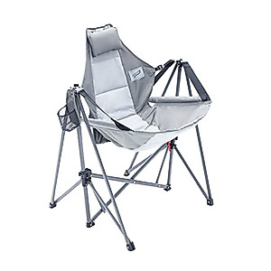 Camphor Designs Portable Swing Hammock Chair | Foldable Recliner Rocking Lounger with Headrest and Drink Holder | for Outdoor & Sports, Beach, Lawn, Hunting, Tailgating, Fishing | Supports 300 Lbs