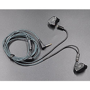 Quad Driver Headphones,ERJIGO KZ ZS6 High Fidelity Extra Bass Earbuds Without Microphone,with Detachable Cable (with Mic, Black)