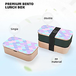 Mermaid Tattoo Adult Lunch Box, Bento Box, With Cutlery Set Of 3, 2 Compartments, Rectangular, Lunch Box For Adults