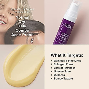 Paula's Choice CLINICAL 1% Retinol Treatment Cream with Peptides, Vitamin C & Licorice Extract, Anti-Aging & Wrinkles, Travel Size. PACKAGING MAY VARY.