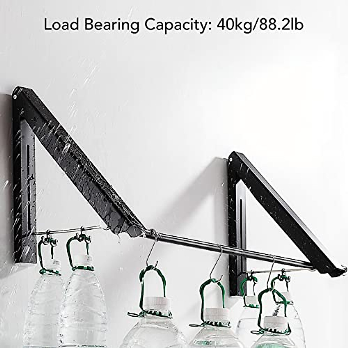 plplaaoo Clothes Drying Rack,Wall Mounted Drying Rack,Durable Aluminum Folding Clothes Drying Rack,Retractable Clothes Hanger Rack for Laundry Room Closet Storage Organization(Silver)