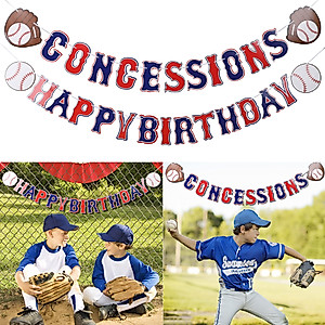Set of 5 Baseball Birthday Banners Baseball Sports Paper Garlands Baseball Pennant Bunting Flag Decor Concessions Party Sign for Party Supplies Baby Shower Boys and Girls