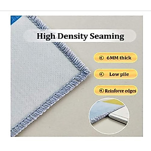 Anti Slip Backing Rugs for Living Room 8X10 Feet / 240X300 Cm Rug, Fluffy Shag Area Rug Carpet, Stain Resistant,Non-Shed,Ideal Home Decor Carpet White Blue Stone Pattern